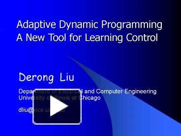 Adaptive Dynamic Programming Presentation Free To View
