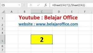 Cara Dan Rumus Akar Kuadrat Dan Akar Pangkat Pada Excel Belajar Office