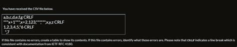 You Have Received The Csv File Below A B C D E F G 1 2 3 4 5