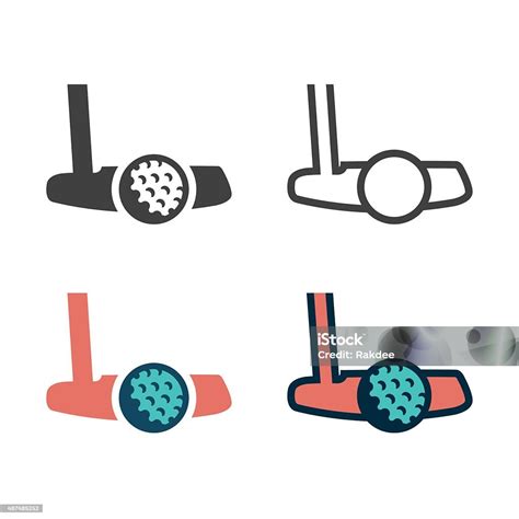 골프는요 Putter 및 볼 아이콘크기 아이콘에 대한 스톡 벡터 아트 및 기타 이미지 아이콘 골프공 골프 클럽 Istock