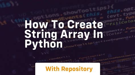 How To Create String Array In Python Youtube