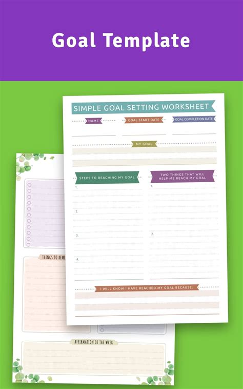 Pin On Goal Setting Template