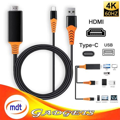Type C Usb C To Av Tv K P Hdmi Hdtv Cable Adapter Usb Charger Converter Shopee Philippines