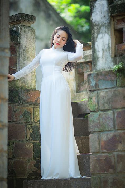 Woman Ao Dai White Dress Free Photo On Pixabay Pixabay