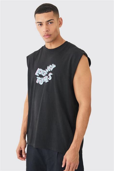 Oversized Looney Tunes License Tank Boohoo Usa