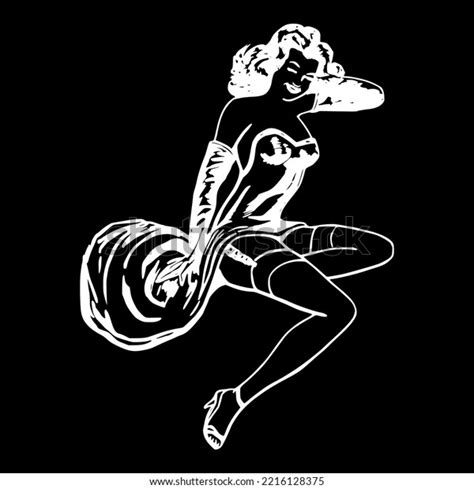 Woman Retro Sexy Pinup Vector Stock Vector Royalty Free Shutterstock