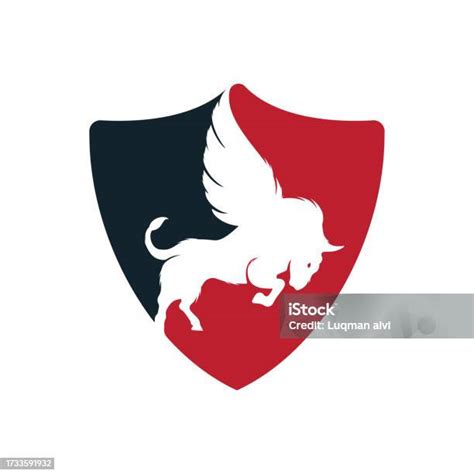 황소와 날개 로고 창조적 인 디자인 플라잉 황소 아이콘 벡터 일러스트레이션 가축에 대한 스톡 벡터 아트 및 기타 이미지 가축