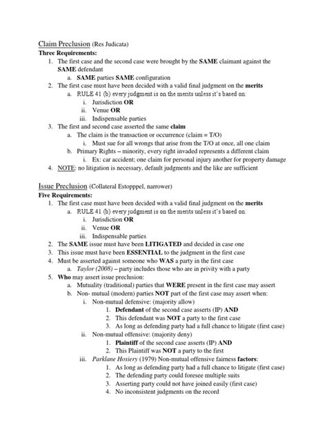 Claim And Issue Preclusion Pdf