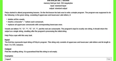 Codeforces Solutions Codeforces Solution Of 118A String Task