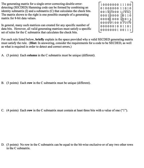 the generating matrix for a