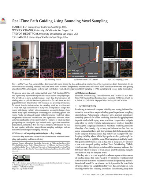 Real Time Path Guiding Using Bounding Voxel Sampling Pdf Rendering