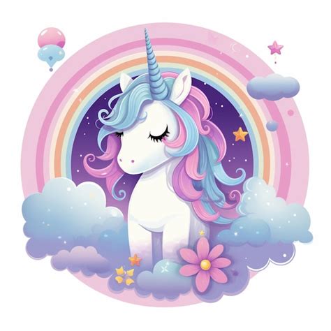 Premium Photo There Is A Unicorn With A Rainbow In The Sky And Clouds Generative Ai