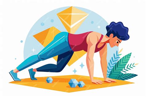 Premium Vector Vector Diamond Pushups Exercise Clipart