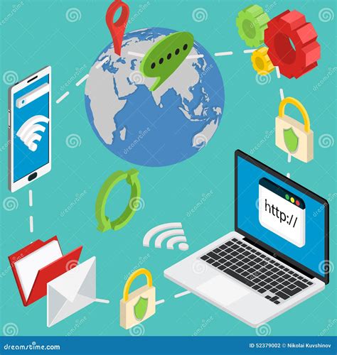 Web Isometric Online Safety Data Protection Secure Stock Vector Illustration Of Cryptography