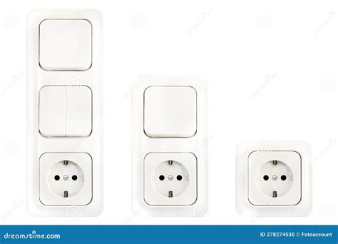 Electric Sockets Switch And Cords Vector Illustration Eps10 White Switches And Sockets Set