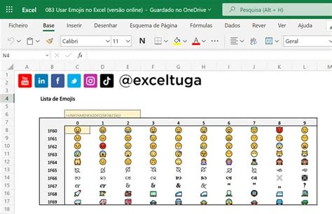 como usar emojis em fórmulas e gráficos no excel com vídeo