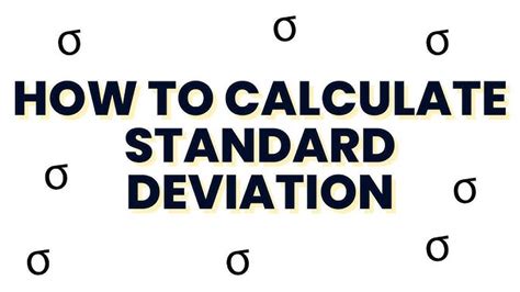 How To Calculate The Standard Deviation Youtube