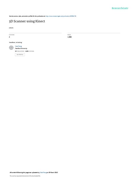 3d Scanner Using Kinect Pdf 3 D Computer Graphics Image Scanner