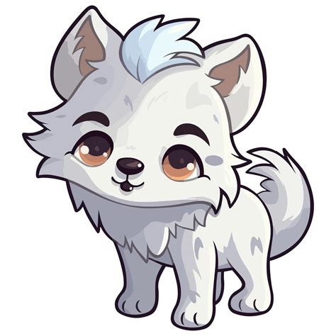 A Cartoon Illustration Of A Wind Element Wolf 25288672 Png