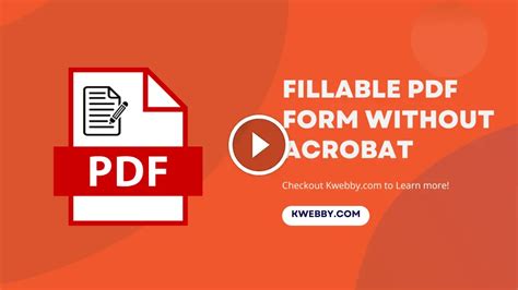 How To Make A Fillable Pdf Form Without Acrobat 3 Methods Kwebby