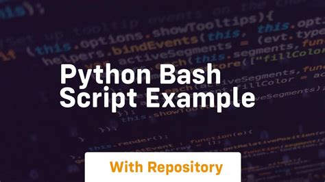 Python Bash Script Example Youtube