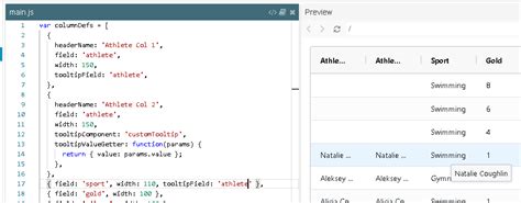 Javascript How To Display Different Column Data As Tool Tip In Ag Grid Pivot Mode Stack