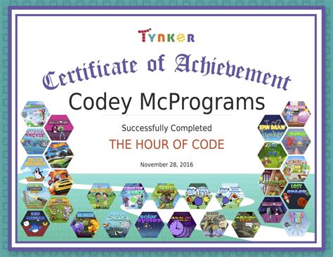 New Get A Personalized Hour Of Code Certificate Tynker Blog