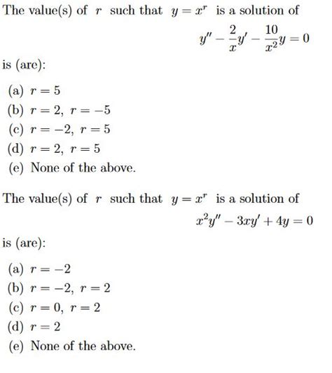 solved the value s of r such that y xr is a solution of