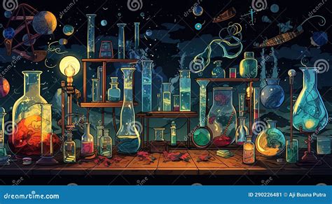 Lab Chemistry Or Science Research And Development Concept With Copy Space Ai Generated Stock