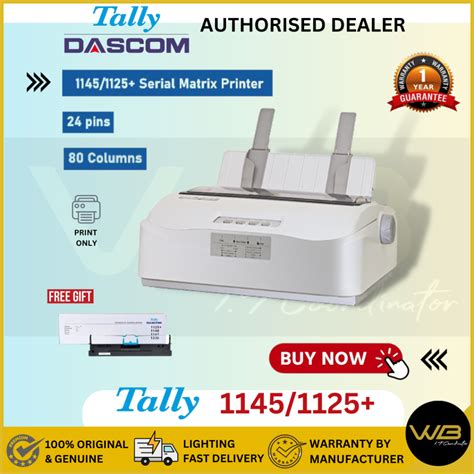 Tally Dascom 11451125 Dot Matrix Printer Print 3 Years Warranty