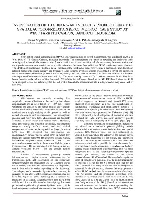 pdf investigation of 1 d shear wave velocity profile using the