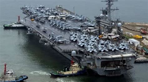 ပူးတွဲစစ်ရေးလေ့ကျင့်မှုတွေအတွက် တောင်ကိုရီးယားကို အမေရိကန်လေယာဉ်တင်သင်္ဘောတစ်စီး ရောက်ရှိလာ