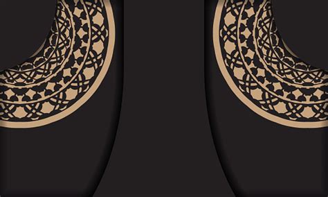 고급 장식과 로고와 텍스트에 대한 장소와 검은 배너 템플릿 그리스 패턴엽서 인쇄 디자인 용 템플릿 0명에 대한 스톡 벡터 아트