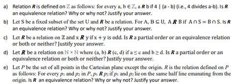 Solved Answer The Following Questions On Equivalence