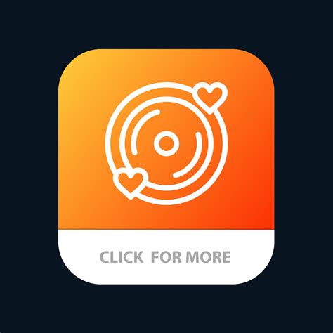 Disk Love Heart Wedding Mobile App Button Android And Ios Line Version
