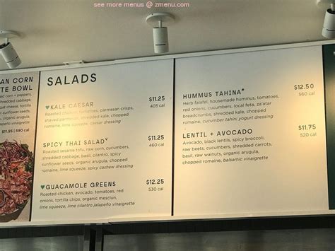 Online Menu Of Sweetgreen Restaurant Berkeley California 94709 Zmenu