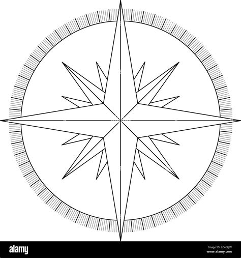Compass Rose Outline Cardinal Directions Compass Direction Compass
