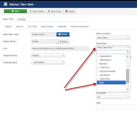 J3xcreating A Submenu Joomla Documentation