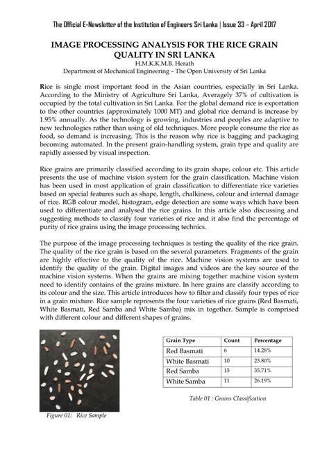 pdf image processing analysis for the rice grain quality in sri lanka