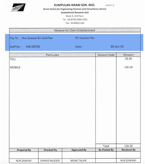 Contoh Resit Bayaran 2024