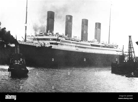 Vintage Photograph Of The Titanic Ship Seen In Southampton Starting Her