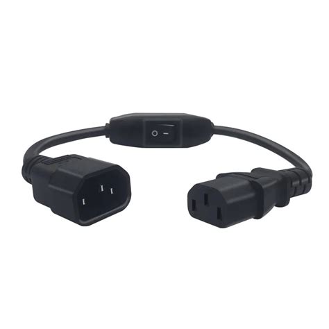 Удлинительный шнур питания 30 см 320 Iec C13 гнездо C14 штекер с выключателем сетевым