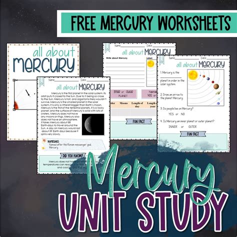 Free Planet Mercury Space Worksheets Calm And Wave Worksheets Library