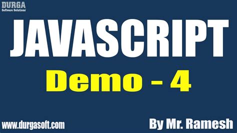 Javascript Tutorials Demo 4 By Mr Ramesh On 08 12 2021 11am Ist Youtube
