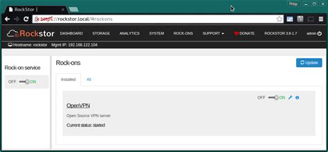 Openvpn Server Rock On — Rockstor Documentation