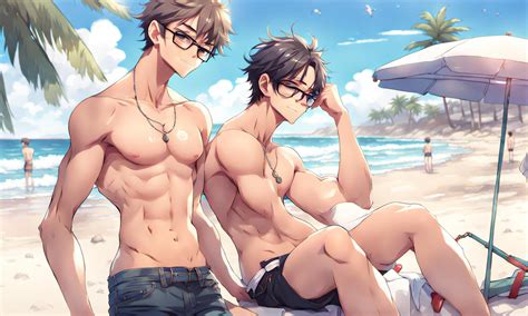 Cute Gay Anime Male Both With Glasses No Shirt By Absolcal On Deviantart