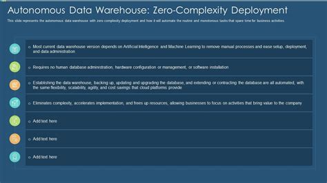 Data Warehouse It Autonomous Data Warehouse Zero Complexity Deployment Presentation Graphics