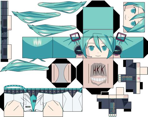 Printable Hatsune Miku Papercraft Diy Hatsune Miku Paper Figure Step