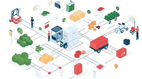 A Graphic Showing Food Traceability From Farm To Table With A Focus On Tracking Systems And