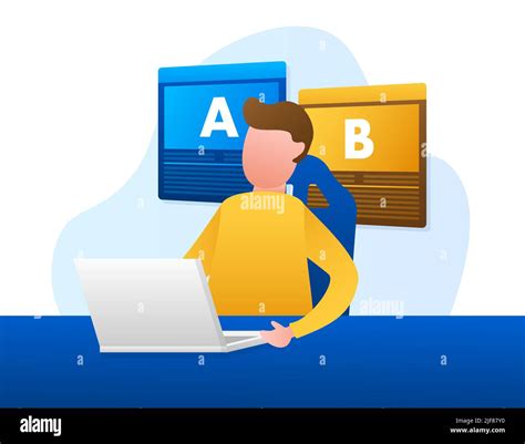 Ab Testing Split Test Bug Fixing User Feedback Homepage Landing Page Template Vector Stock